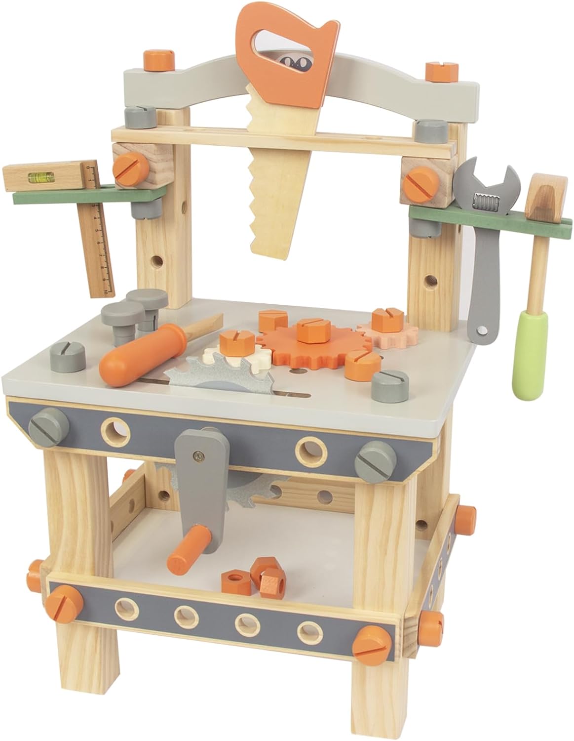 Wooden Tool Workbench for Kids,Pretend Play Tool Bench Workshop with W